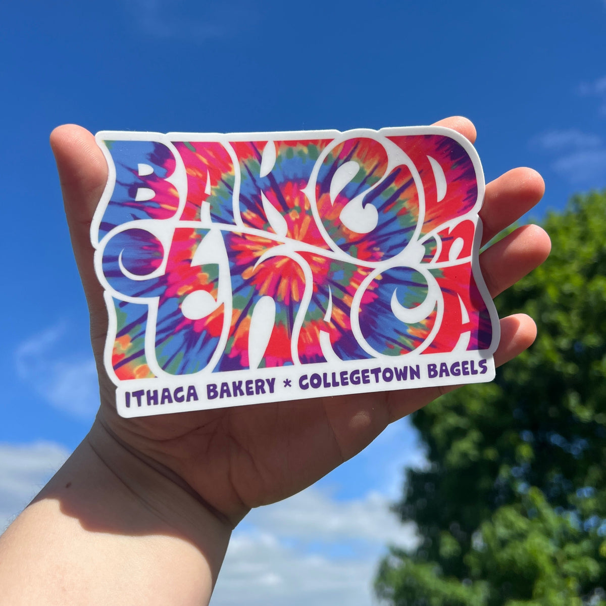Tie-Dye "Baked In Ithaca" Sticker – Ithaca Bakery